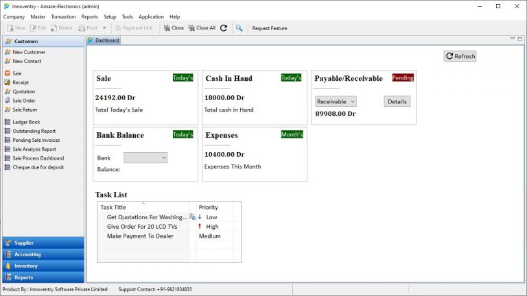 Customize your Billing Software Dashboard | Innoventry Software