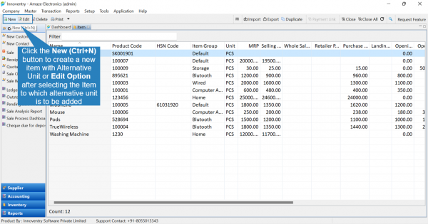 How to configure Alternate Units in Items? | Innoventry Software